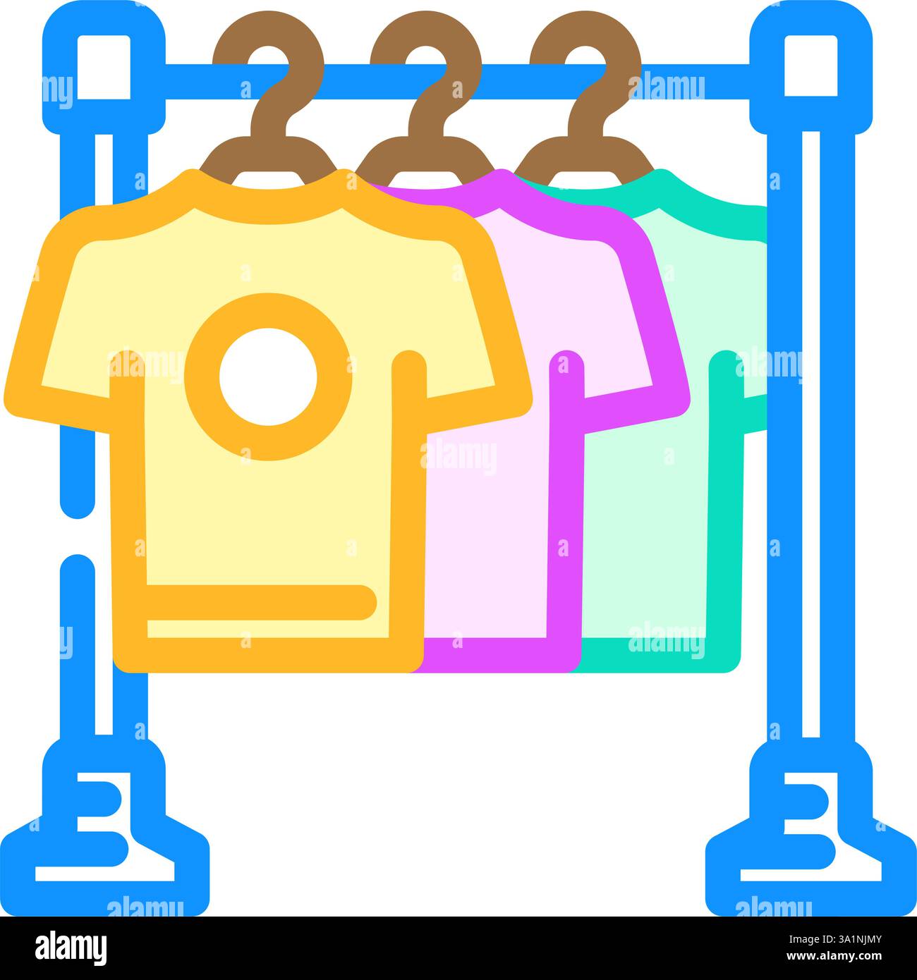 hanger clothes thrift driven fashion color icon vector illustration ...