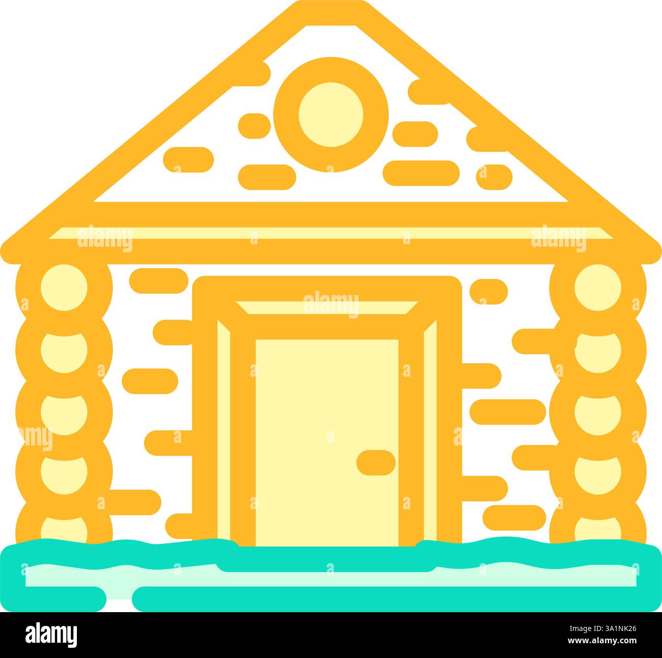 log cabin redneck color icon vector illustration Stock Vector Image ...