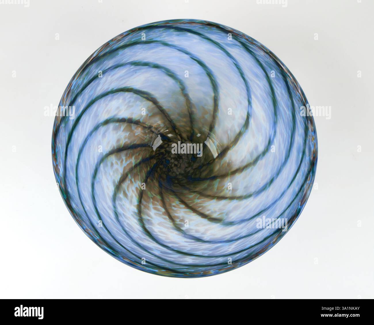 Vintage 1970s Contemporary Art Glass signed and dated conical bowl ...