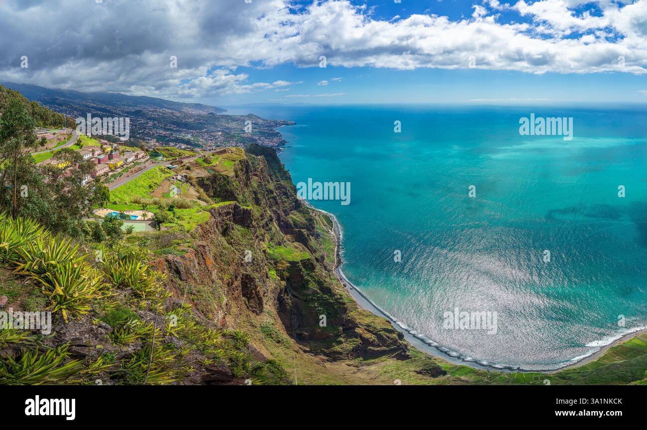 Aerial view from the highest Cabo Girao, Madeira island, Portugal Stock ...