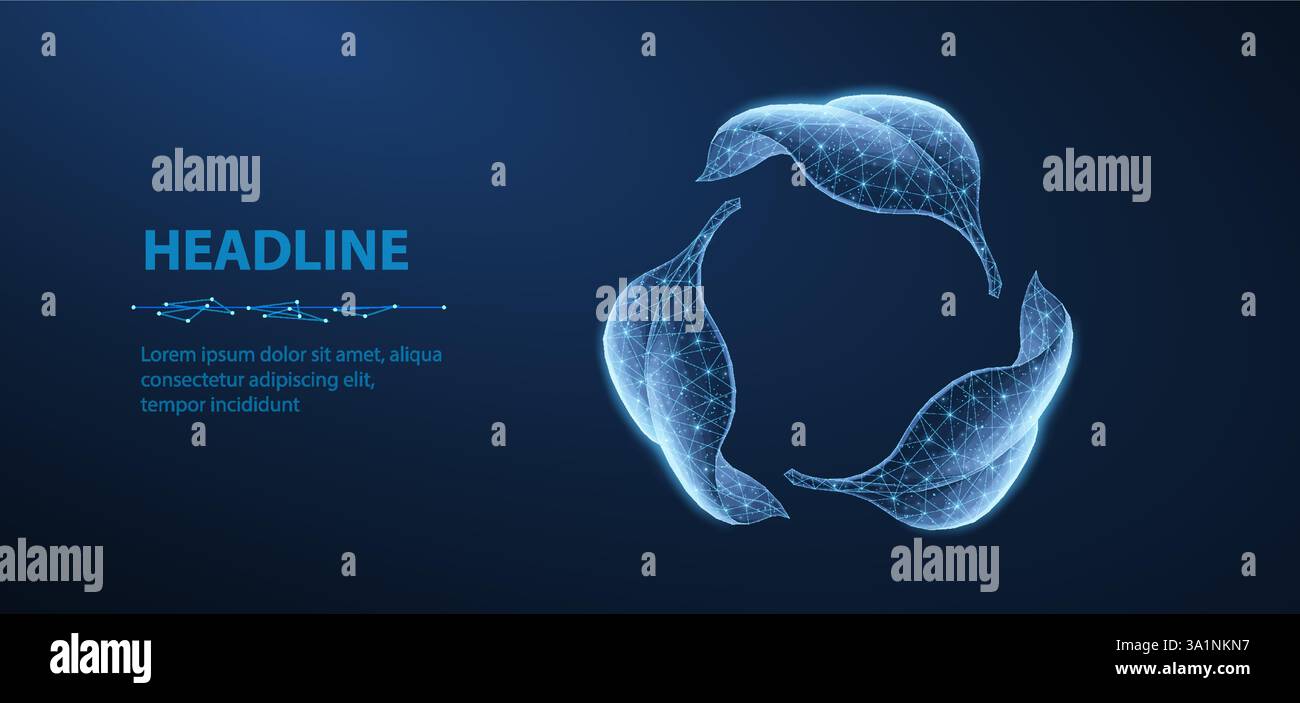 Recycle icon on blue background. Recykling concept, biodegradable ...