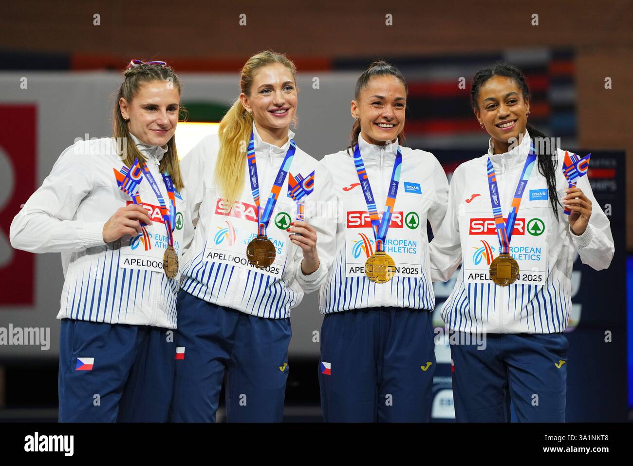 Third placed Czech Republic's Lada Vondrova, Nikoleta Jichova, Tereza ...