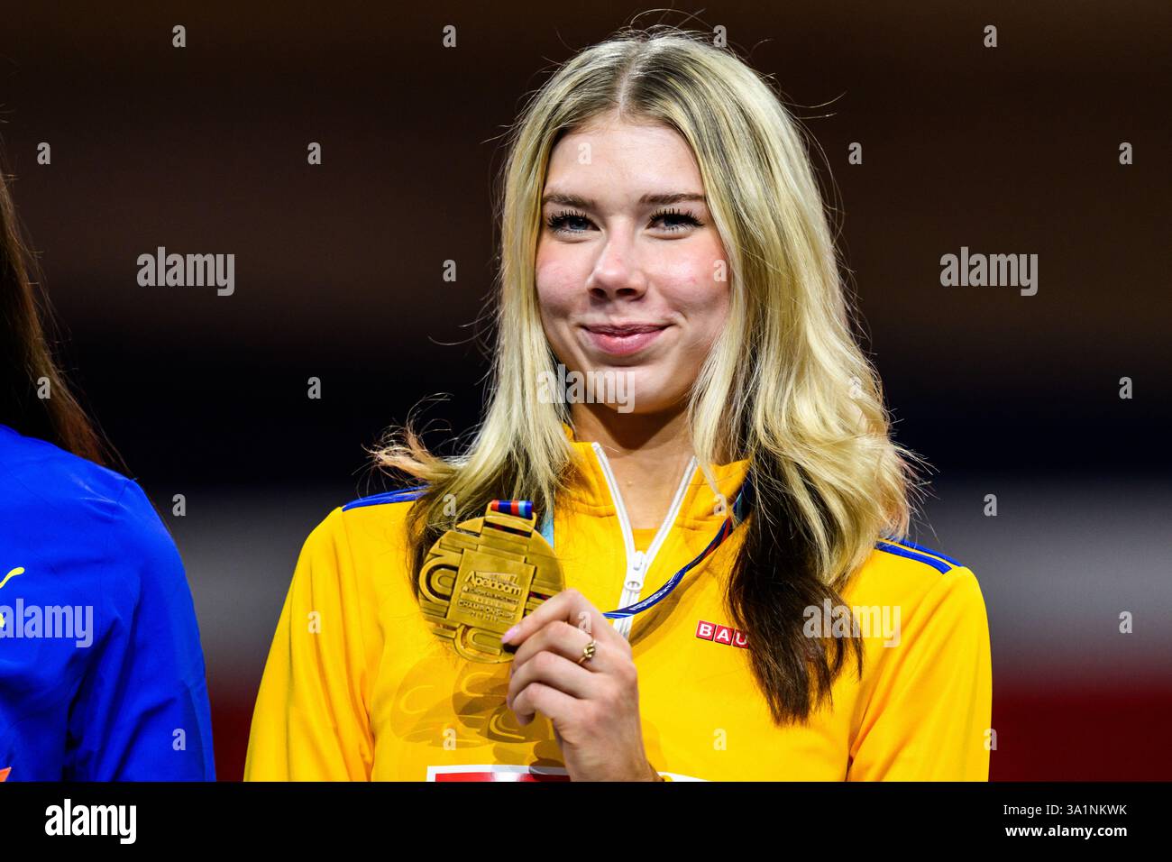Engla Nilsson of, Sweden. , . with her bronze medal at the medal ...