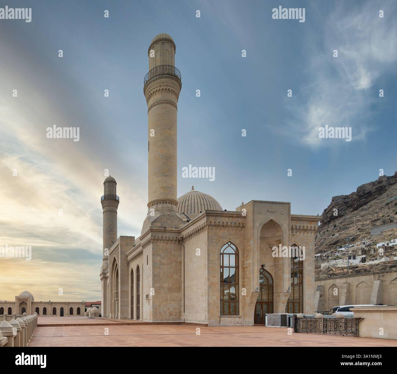 The Bibi-Heybat Mosque in Baku, Azerbaijan, stands out against the ...