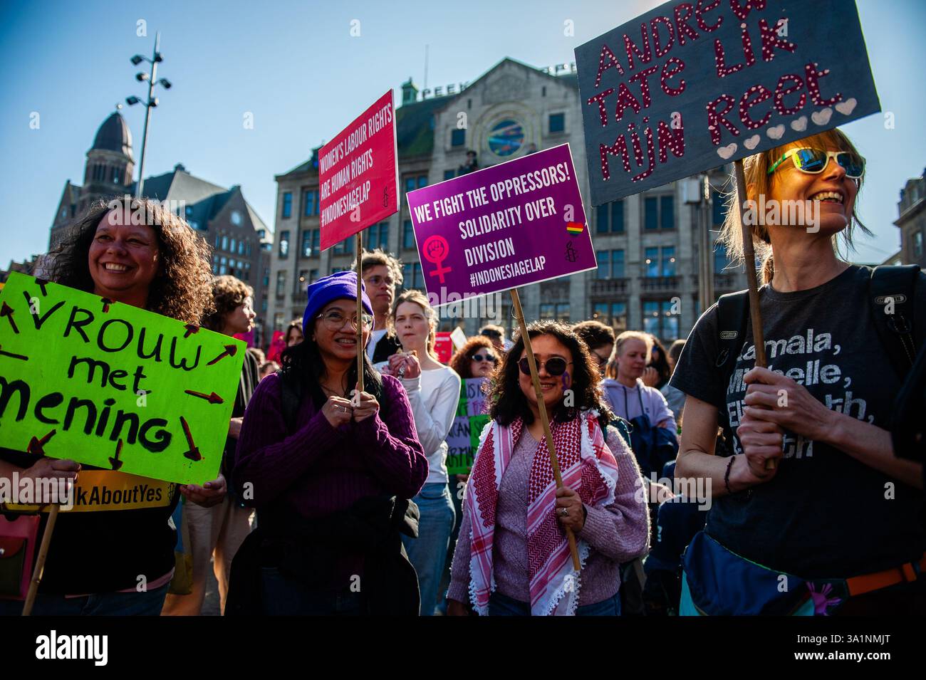 Amsterdam, Netherlands. 08th Mar, 2025. People are seen gathered with ...