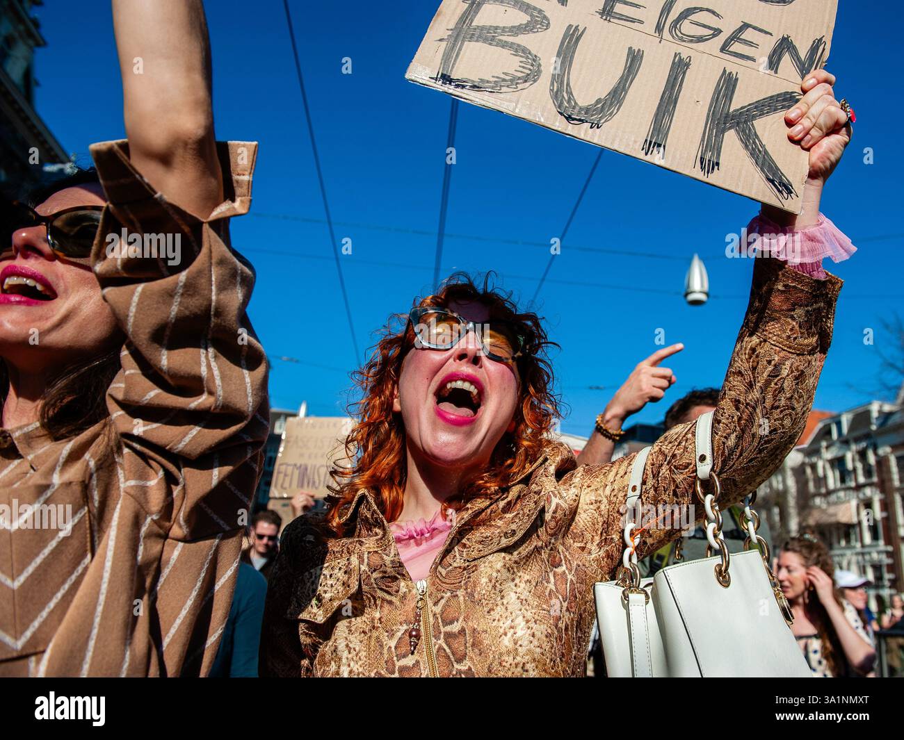 Amsterdam, Netherlands. 08th Mar, 2025. A woman is seen shouting ...