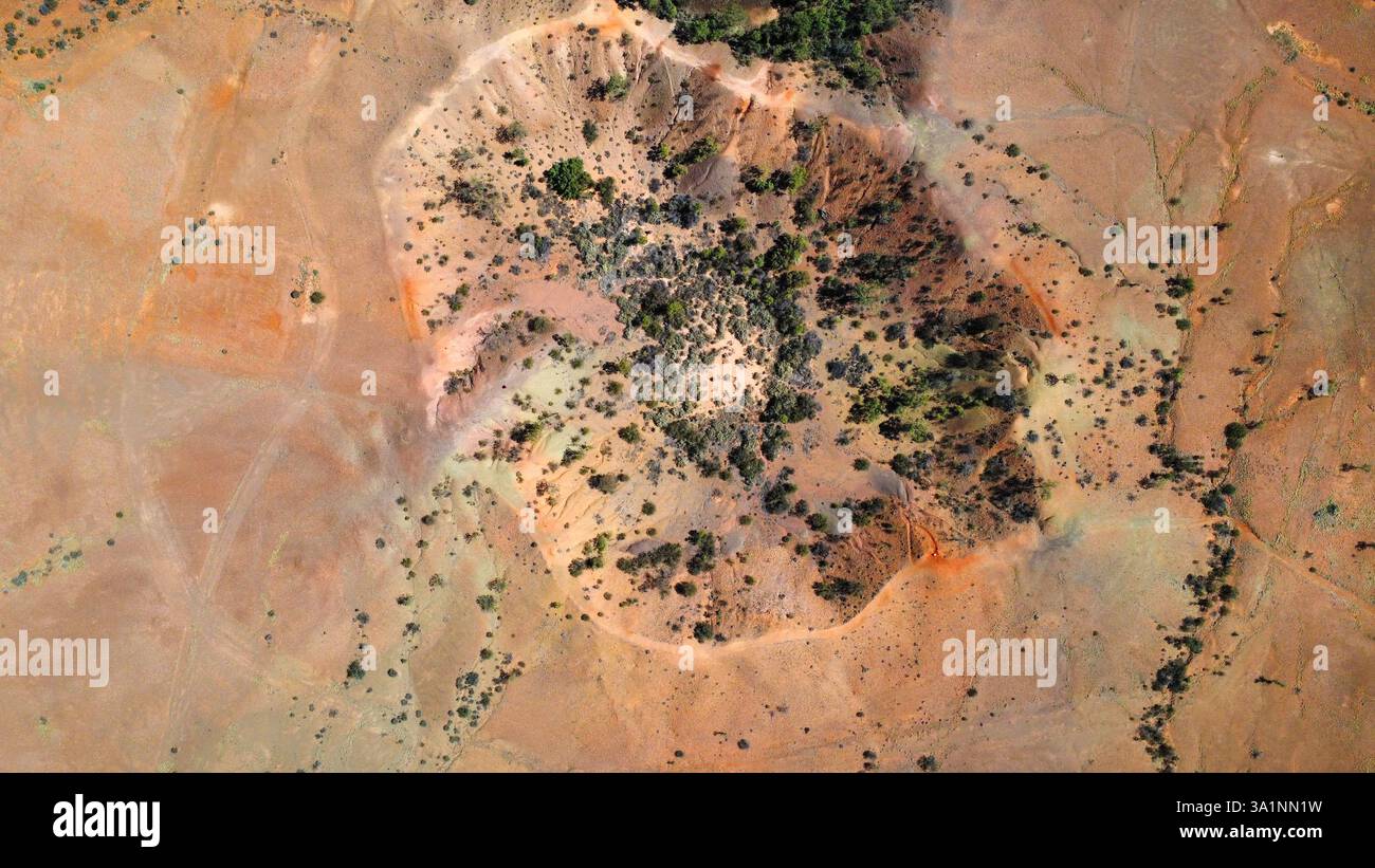 Meteorite craters in the Australian outback, photographed with a drone ...