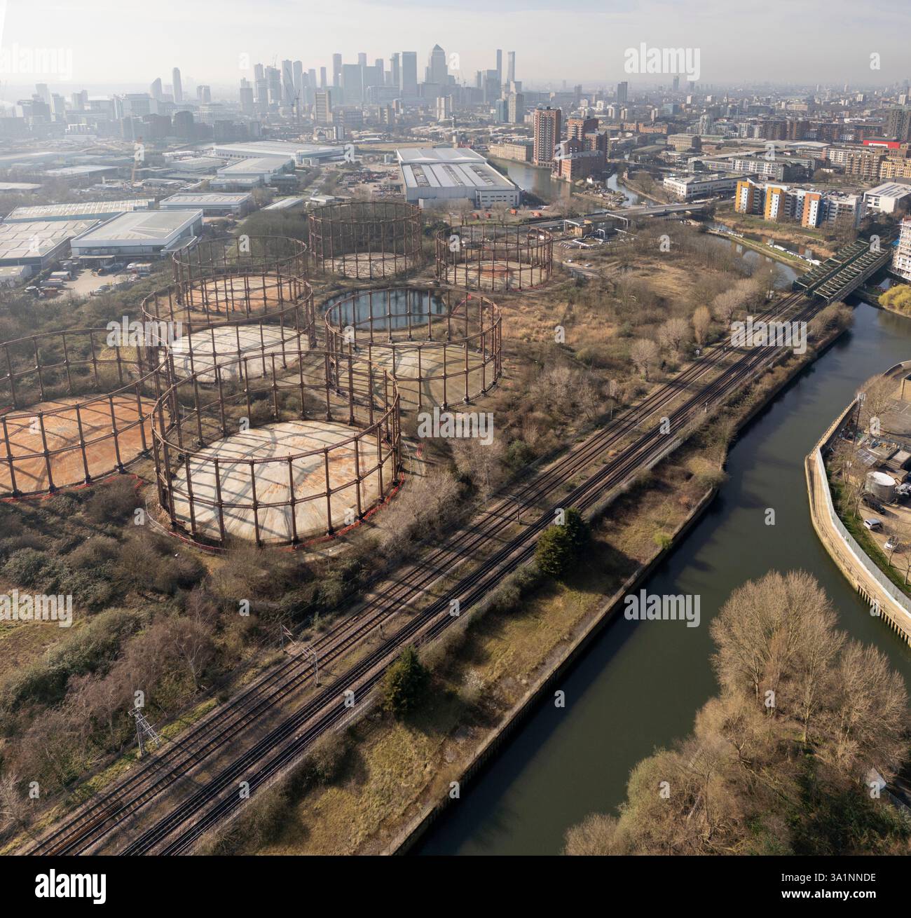 Aerial view canal works hi-res stock photography and images - Alamy