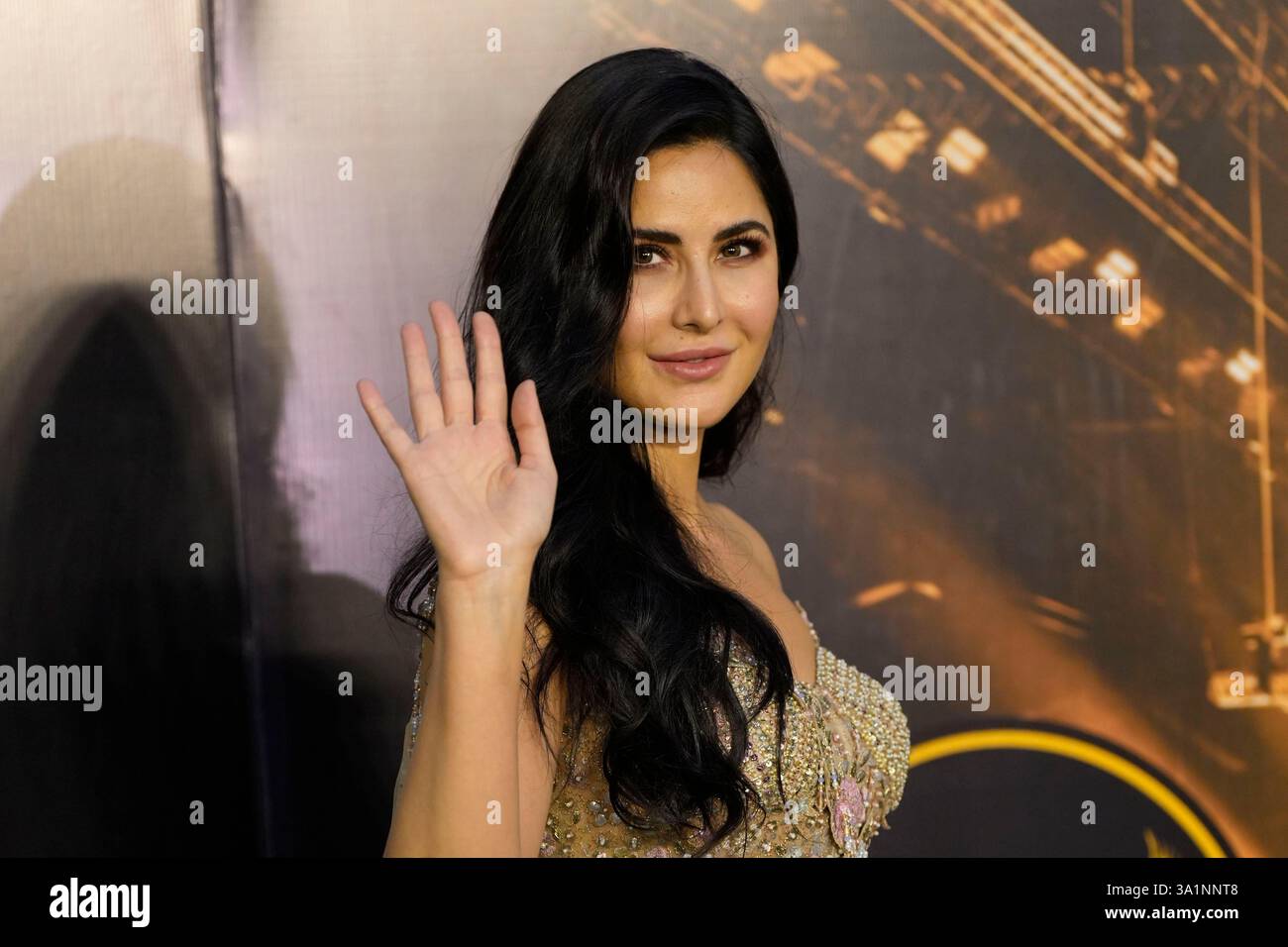 Bollywood actor Katrina Kaif poses for a photograph as she arrives for ...