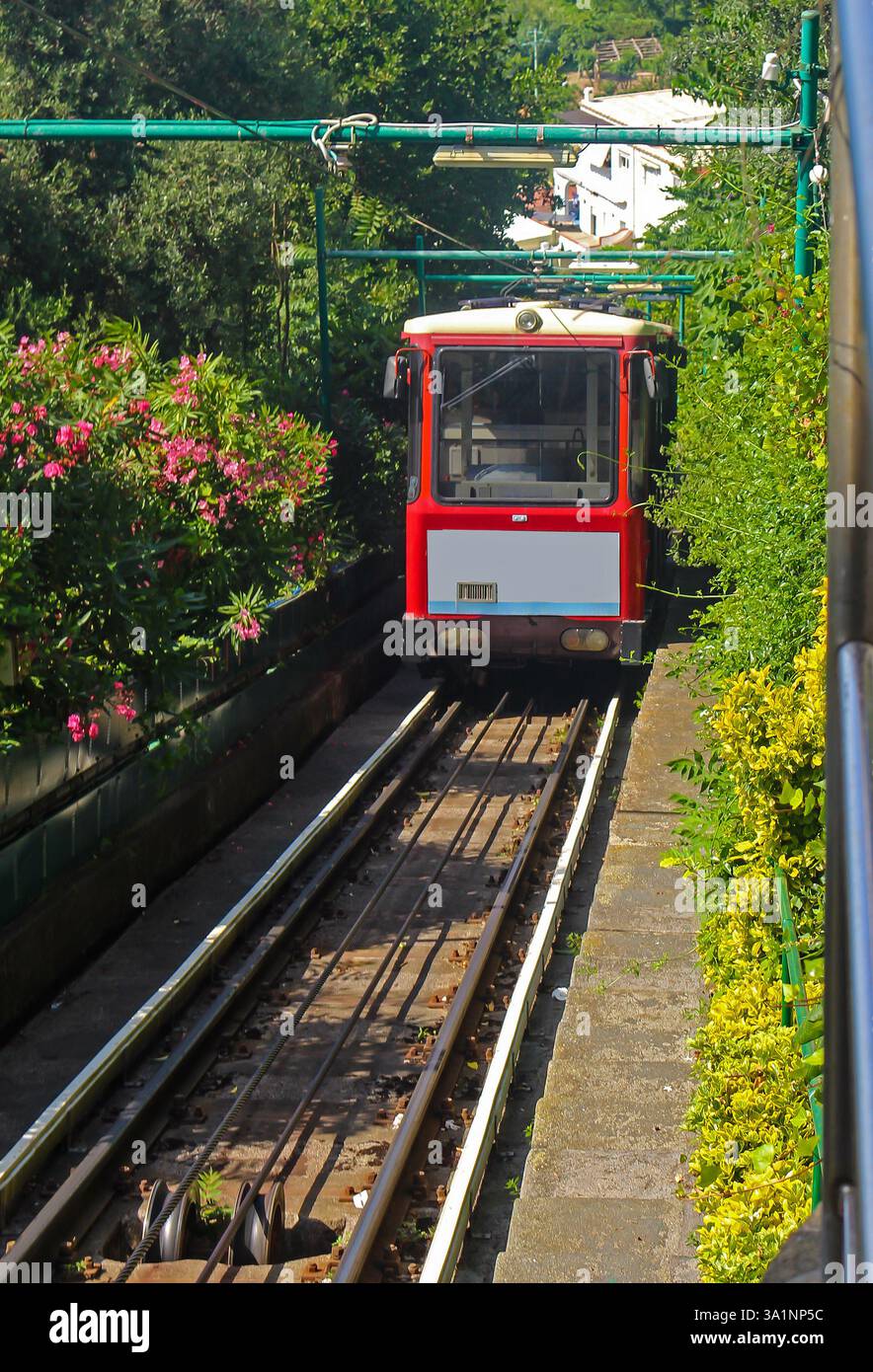 Funicular cable railway system that connects points along a railway ...
