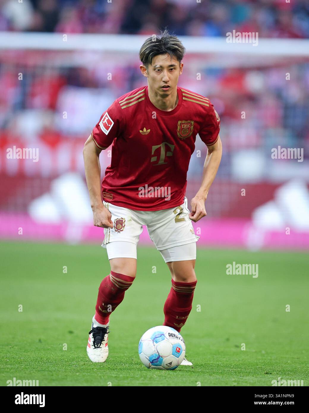 MUNICH, GERMANY - MARCH 08: Hiroki Ito of Bayern Muenchen e during the Bundesliga match between ...