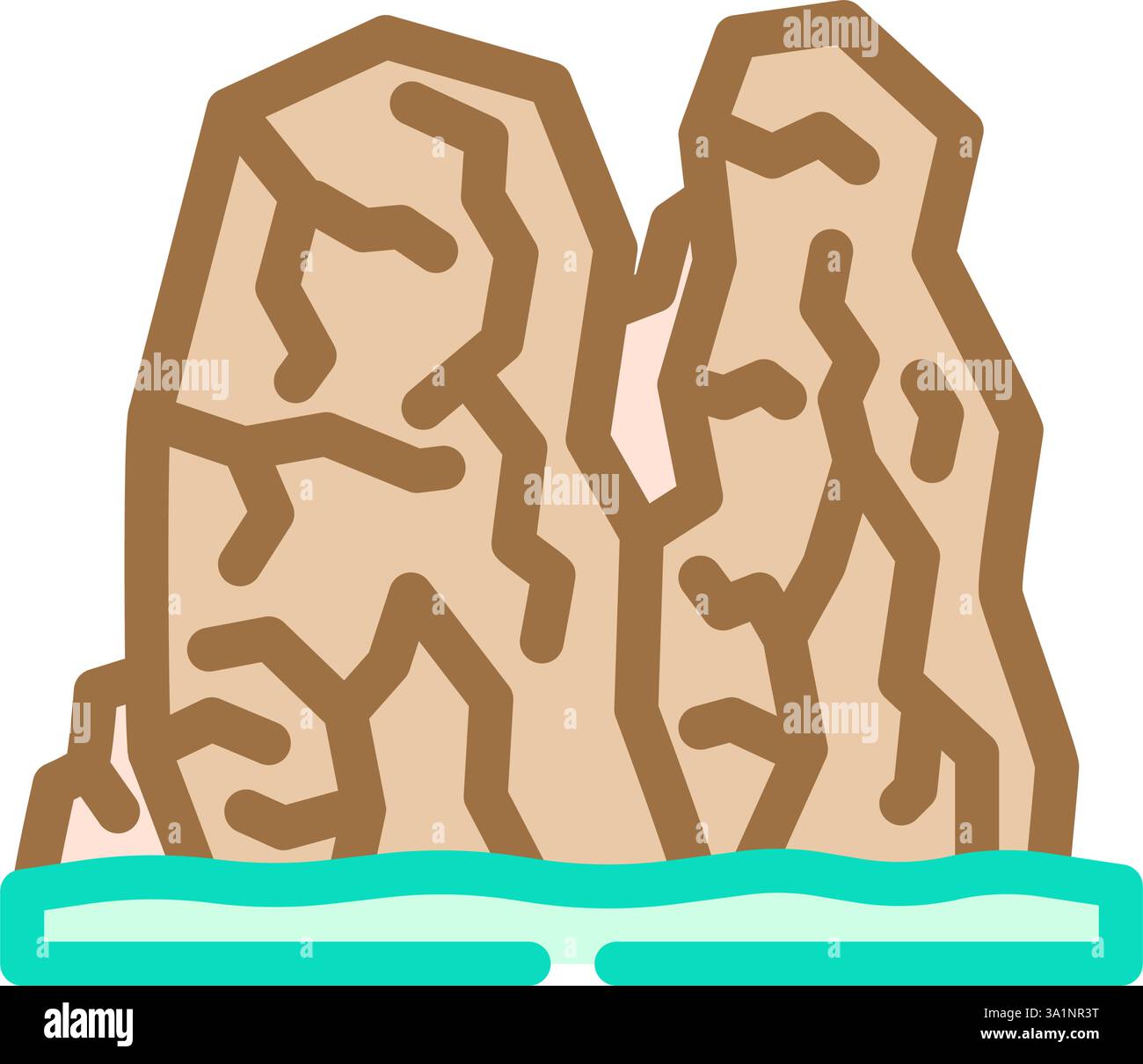 splitting rock fracture color icon vector illustration Stock Vector ...