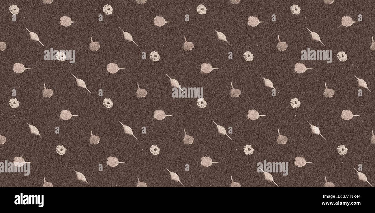 Mocha brown linen floral patterns seamless patterns border design ...