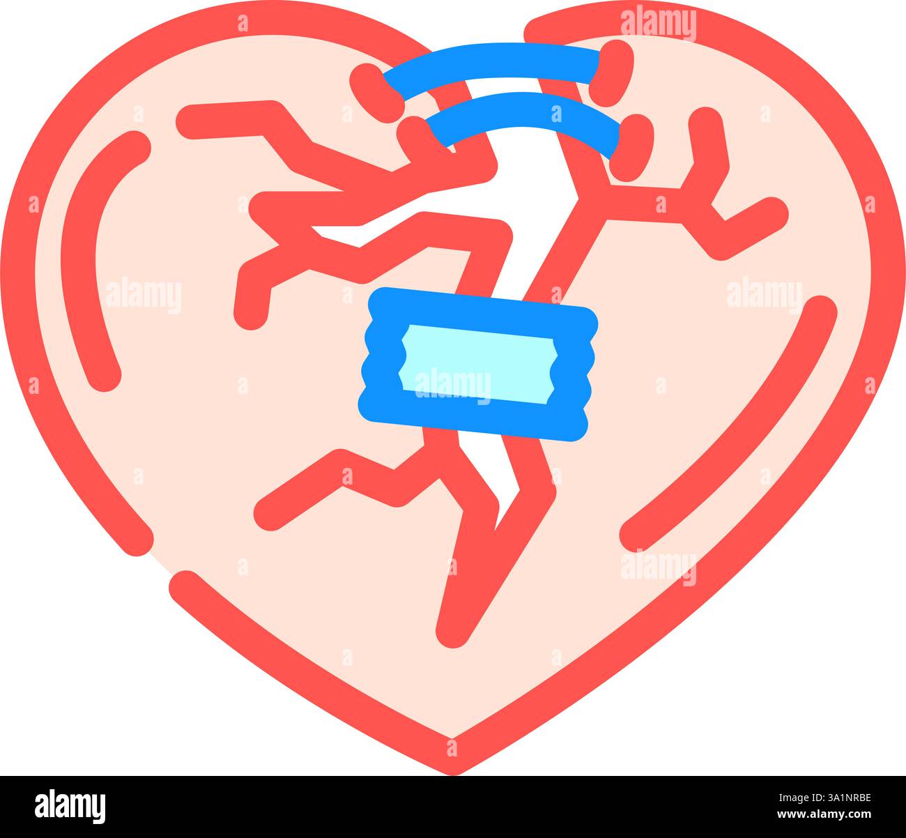 broken heart fracture color icon vector illustration Stock Vector Image ...