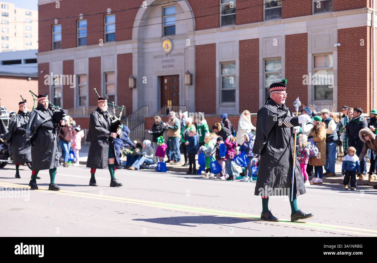 Scranton, PA - March 8, 2025: A group of people in Irish costumes is ...