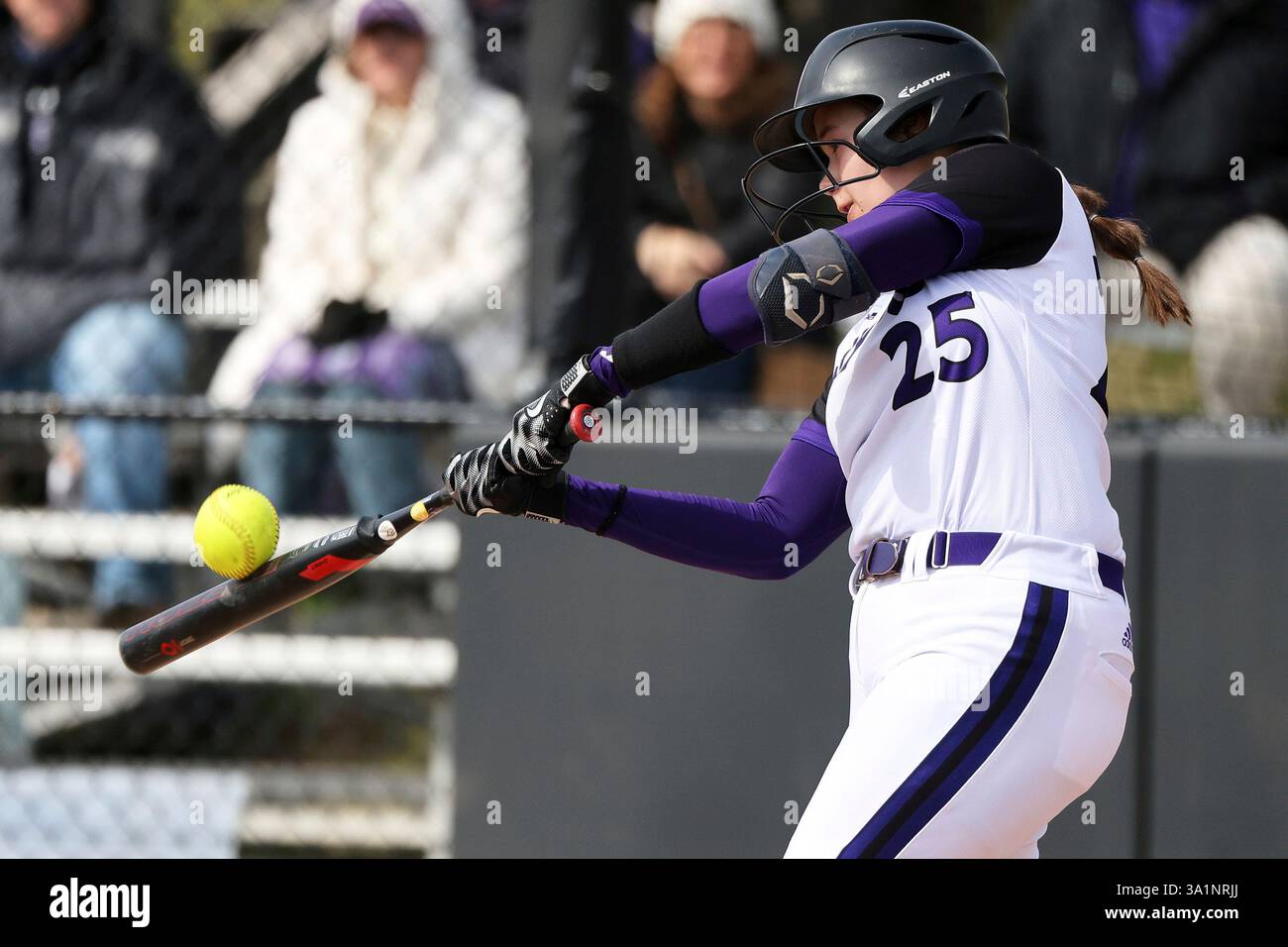 Holy Cross pitcher Jordan Goedel (25) takes a swing during an NCAA ...