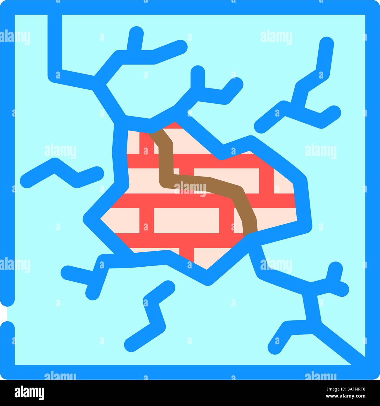 cracked wall fracture color icon vector illustration Stock Vector Image ...