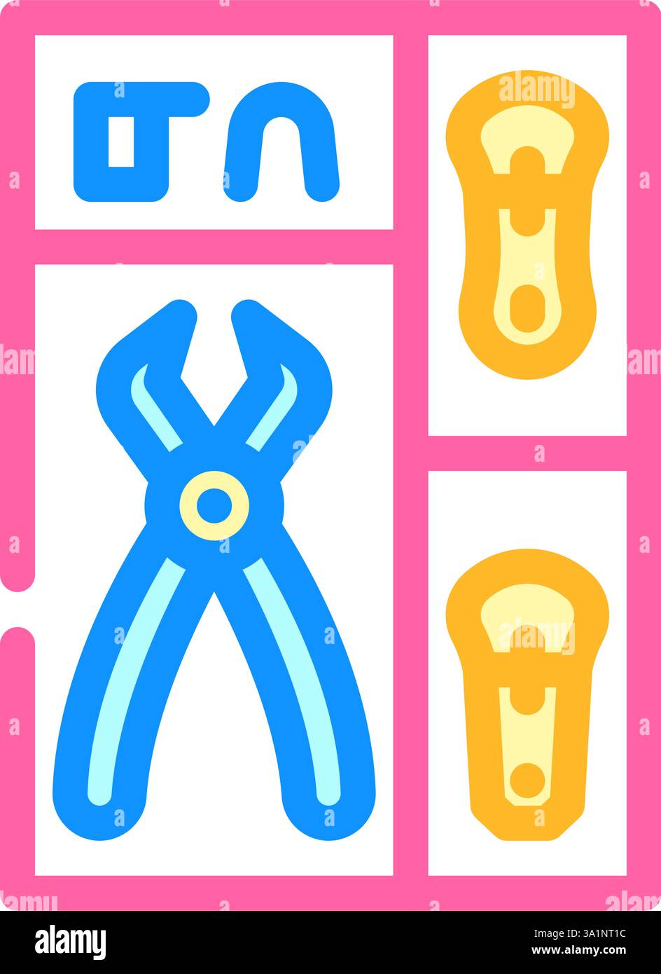 zipper repair kit clothes care color icon vector illustration Stock ...
