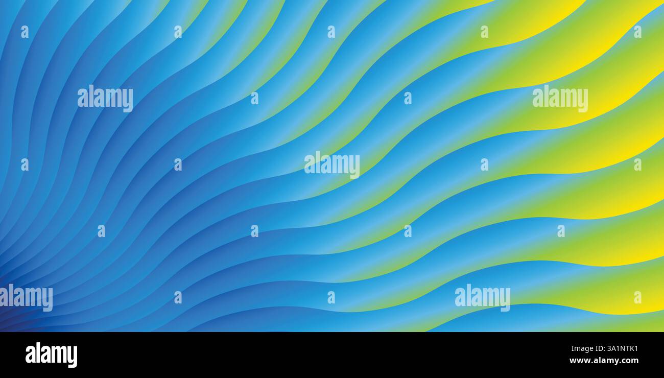 Stock vector blue and yellow abstract background waves pattern modern ...