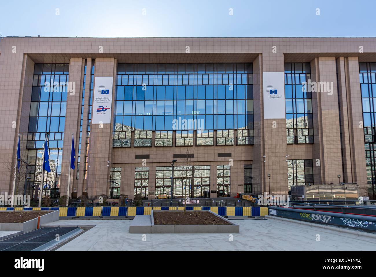 Exterior view of the Justus Lipsius building, headquarters of the ...