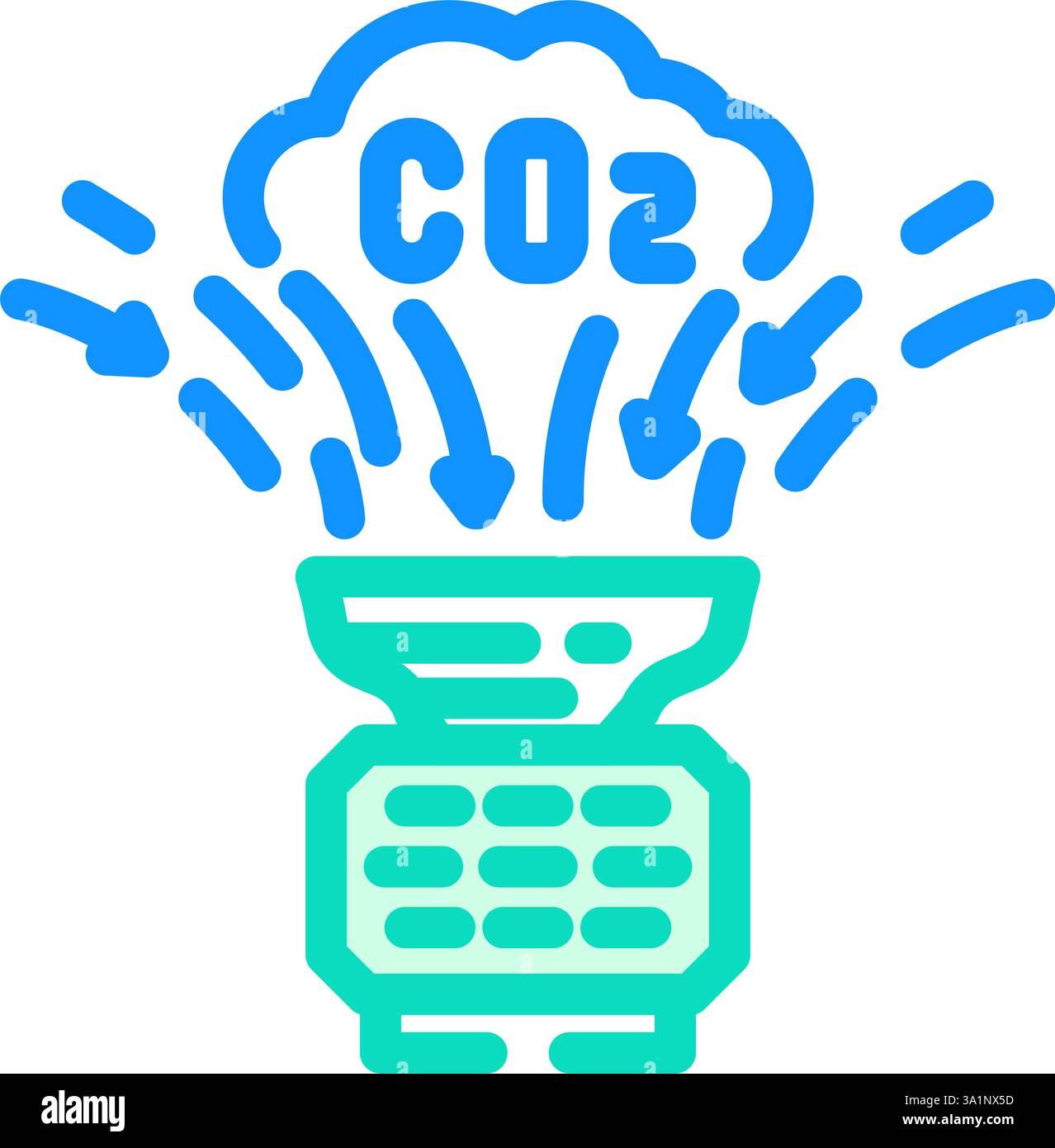 co2 capture devices carbon color icon vector illustration Stock Vector ...