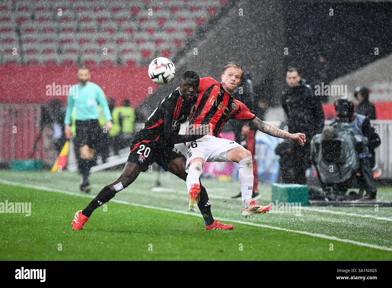 France. 09th Mar, 2025. 26 Melvin BARD (ogcn) during the Ligue 1 ...
