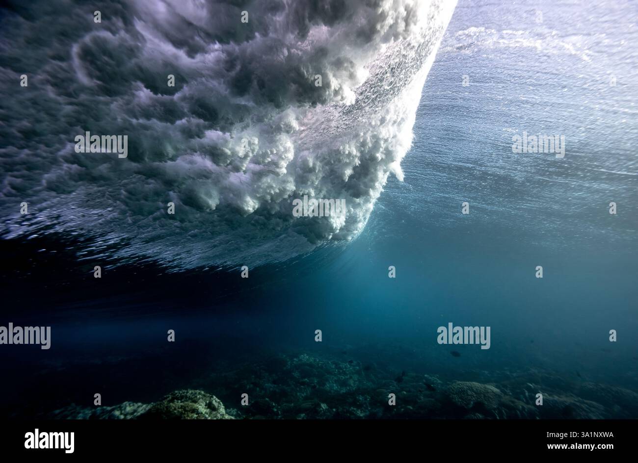 Ocean Waves Underwater Stock Photo - Alamy