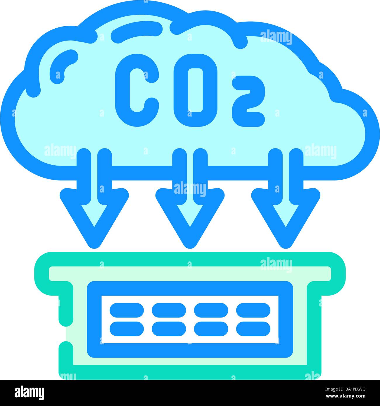 co2 absorption carbon color icon vector illustration Stock Vector Image ...