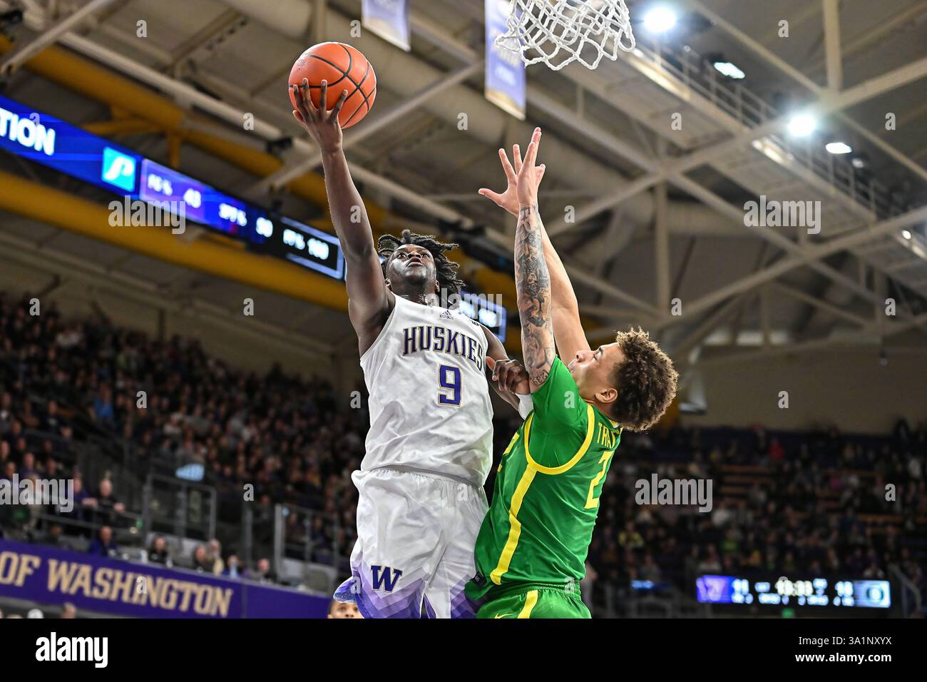 Seattle, WA, USA. 09th Mar, 2025. Washington Huskies guard Zoom Diallo ...
