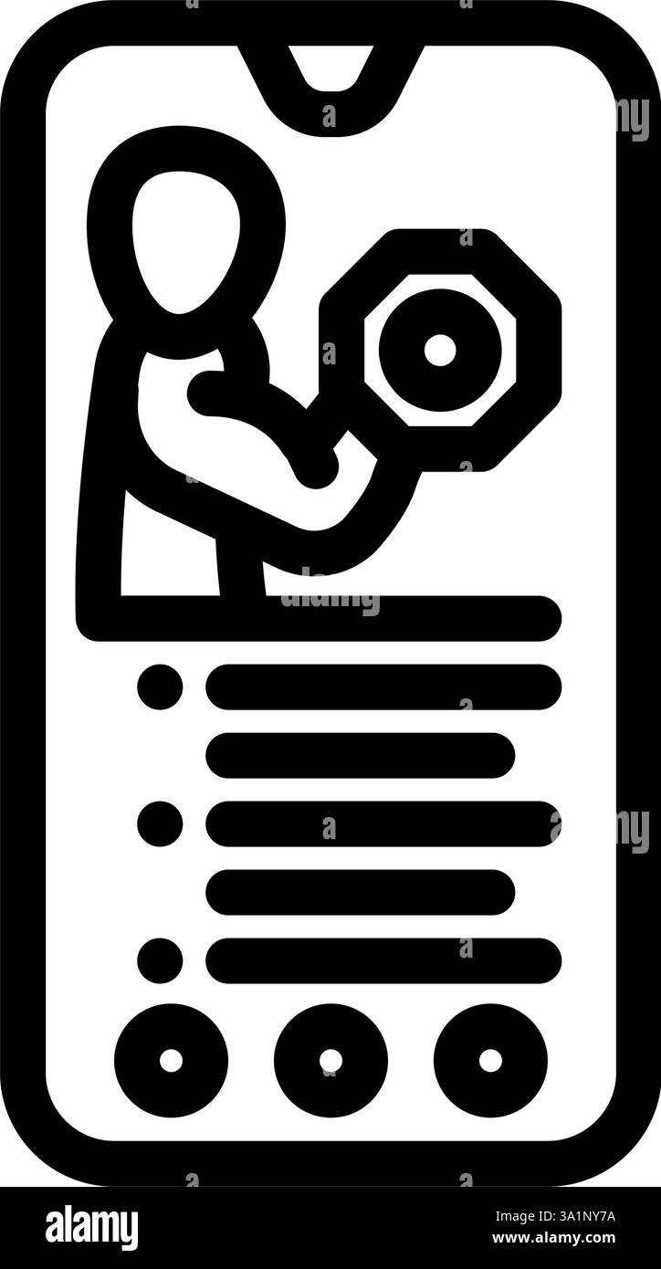 ai powered fitness coach fitness technology line icon vector ...
