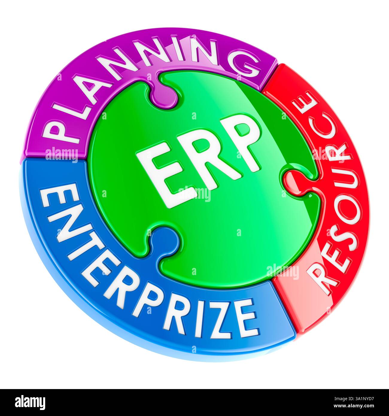 Enterprise Resource Planning, ERP concept. 3D rendering isolated on ...