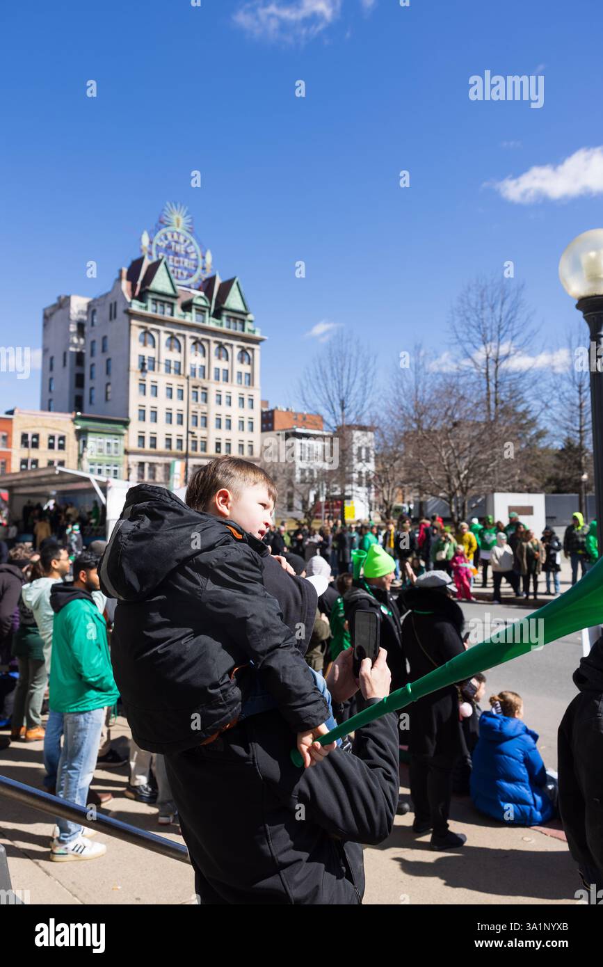 Scranton, PA - March 8, 2025: St. Patrick's Parade, A crowd of people ...