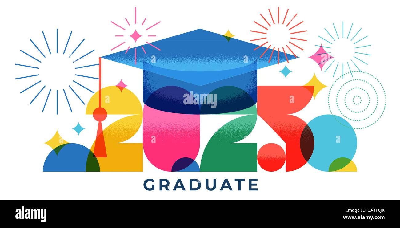 Class of 2025, graduate celebration. Vertical banner, poster, greeting ...