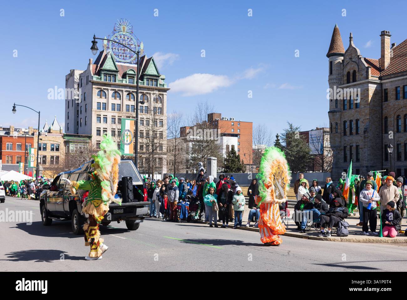 Scranton, PA - March 8, 2025: St. Patrick's Parade, A crowd of people ...