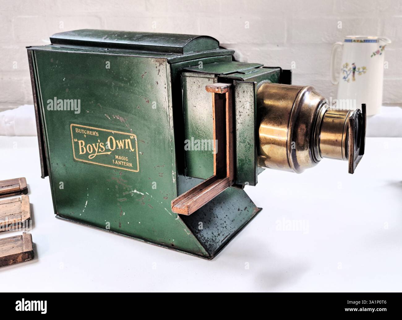 An antique magic lantern glass slide projector Stock Photo - Alamy