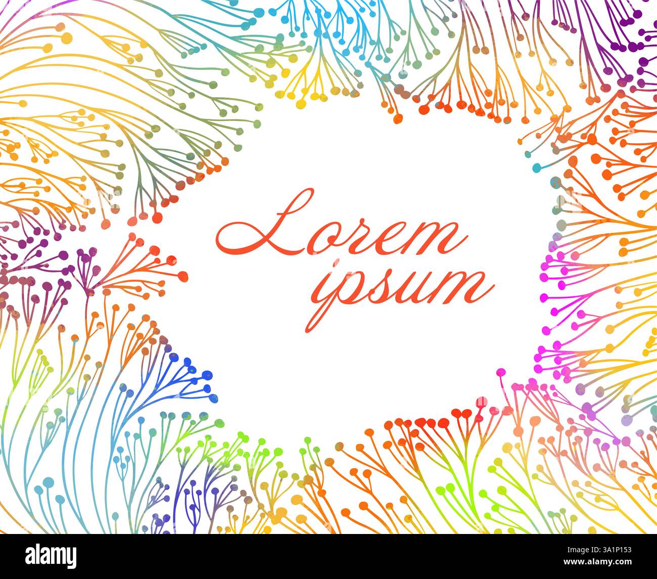 Frame of colored branches. hand drawn. Not AI, Vector illustration ...