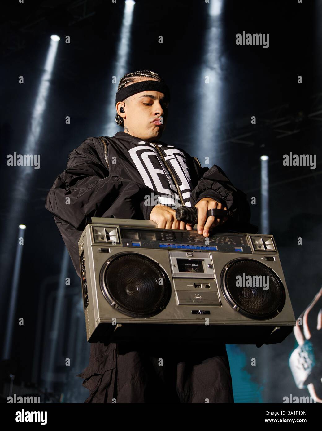 Barcelona, Spain. 8th March 2025. The rapper from Argentina Trueno (aka ...