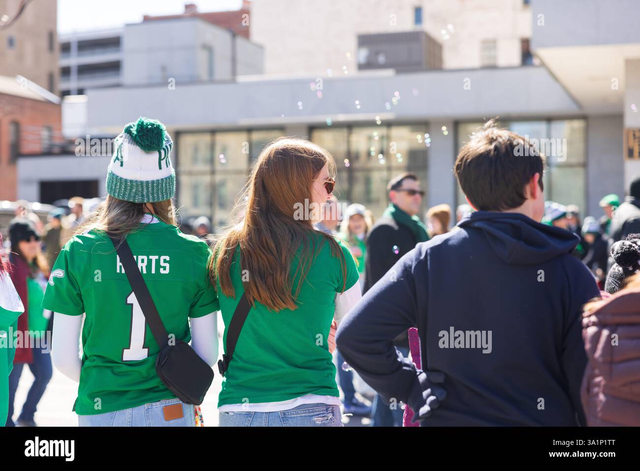 Scranton, PA - March 8, 2025 : People enjoying the St. Patrick's Parade ...