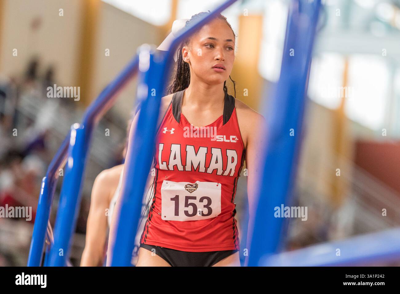 Birmingham, Alabama, USA. 2nd Mar, 2025. Lamar Cardinals runner Kayla ...