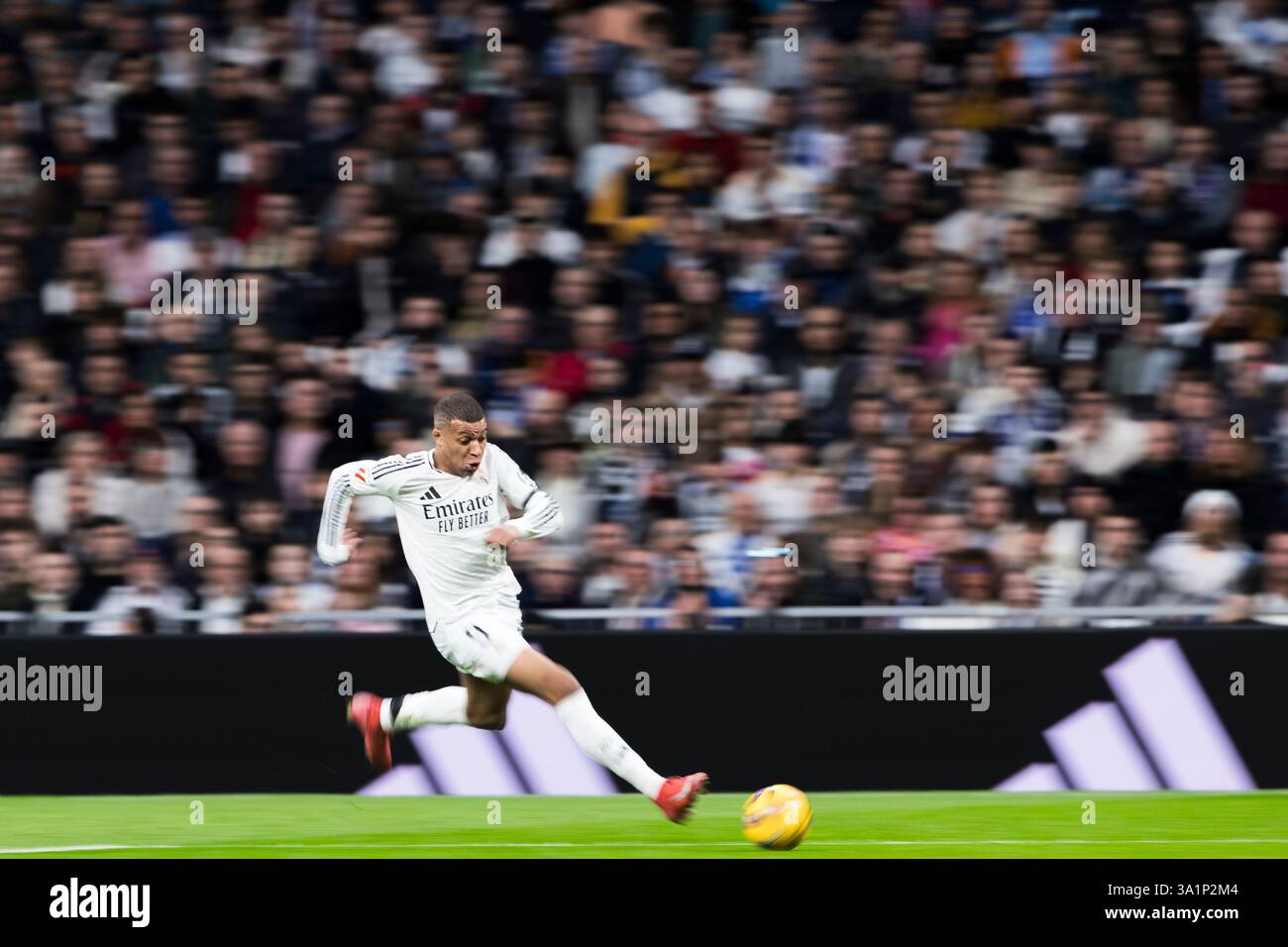 MADRID, SPAIN - March 9: Kylian Mbappe of Real Madrid in action during ...