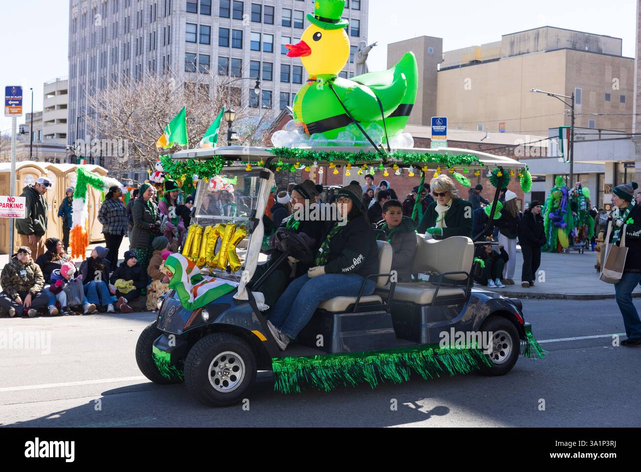 Scranton, PA - March 8, 2025 : People enjoying the St. Patrick's Parade ...