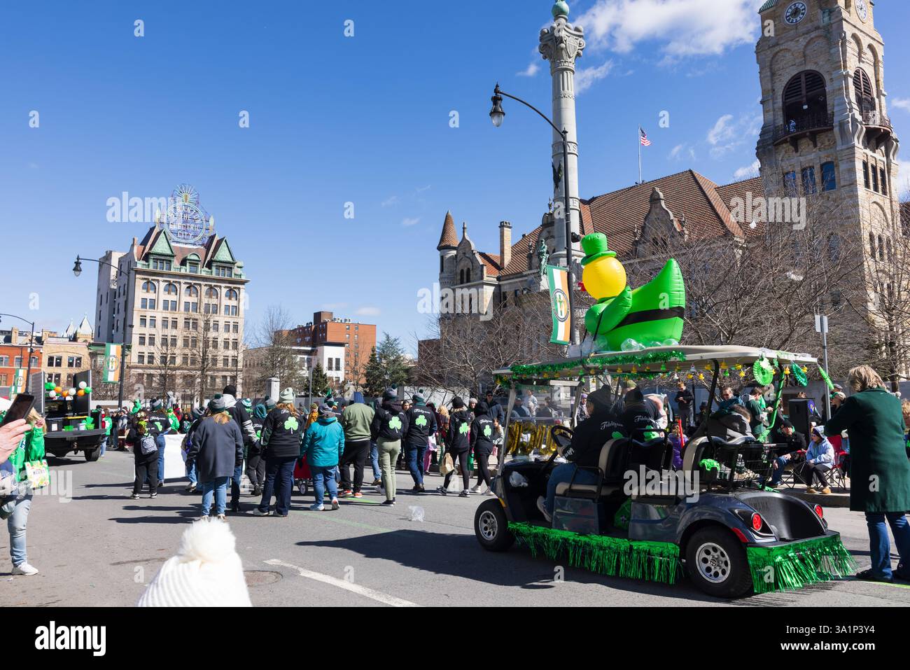 Scranton, PA - March 8, 2025 : People enjoying the St. Patrick's Parade ...