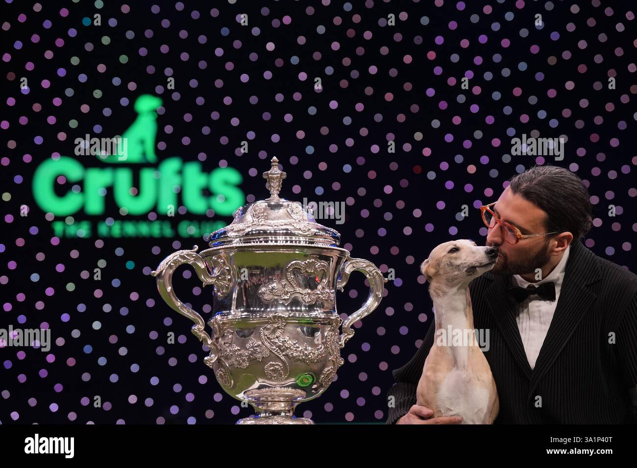 Giovanni Liguori from Italy with whippet Miuccia, winner of the Best in ...