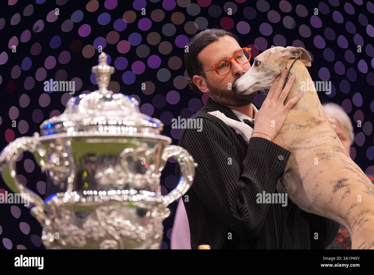 Giovanni Liguori from Italy with whippet Miuccia, winner of the Best in ...
