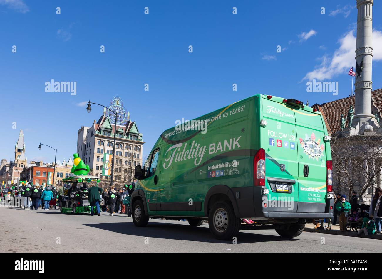 Scranton, PA - March 8, 2025 : People enjoying the St. Patrick's Parade ...