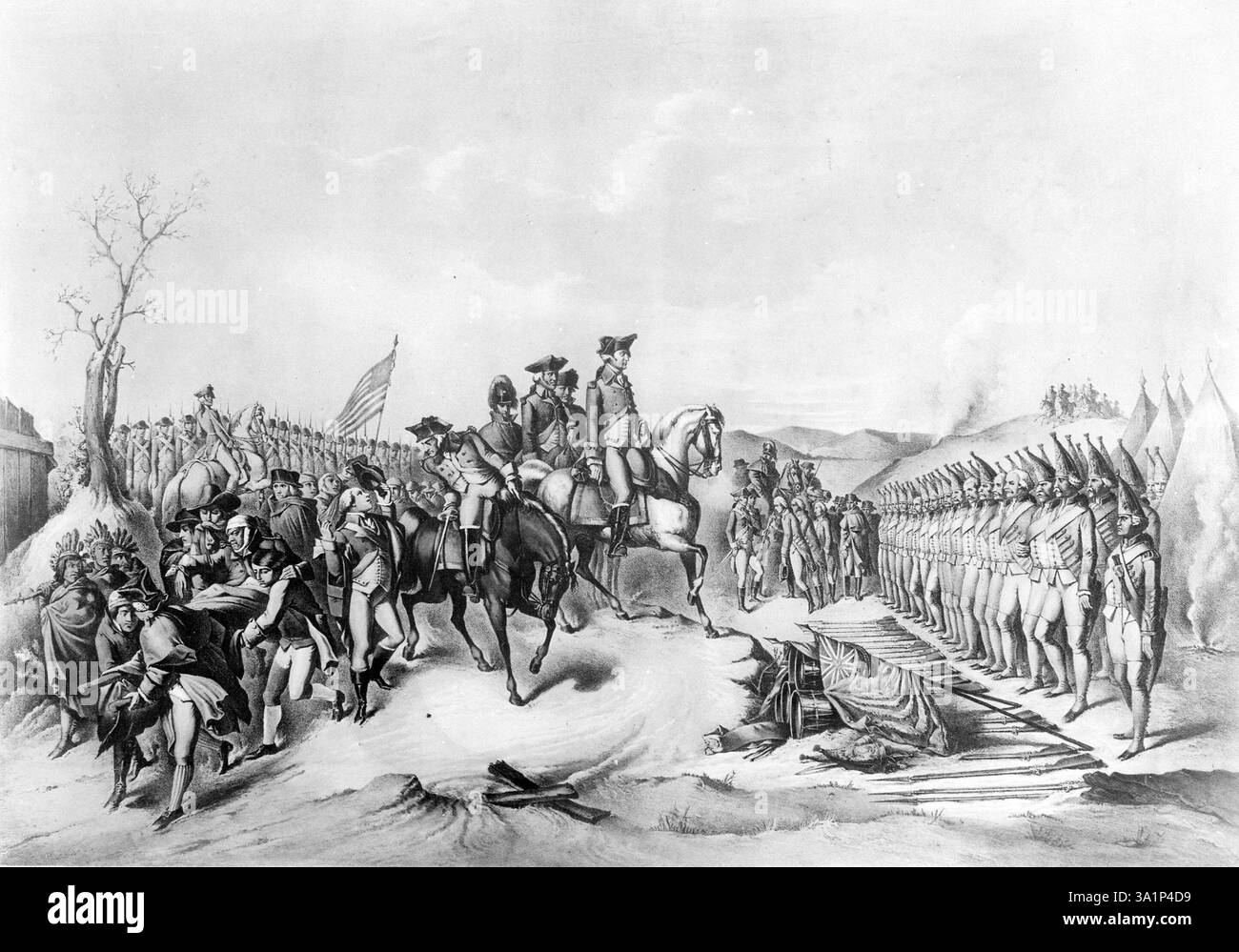 Battle of Trenton, Hessian troops surrender after Washington's victory ...