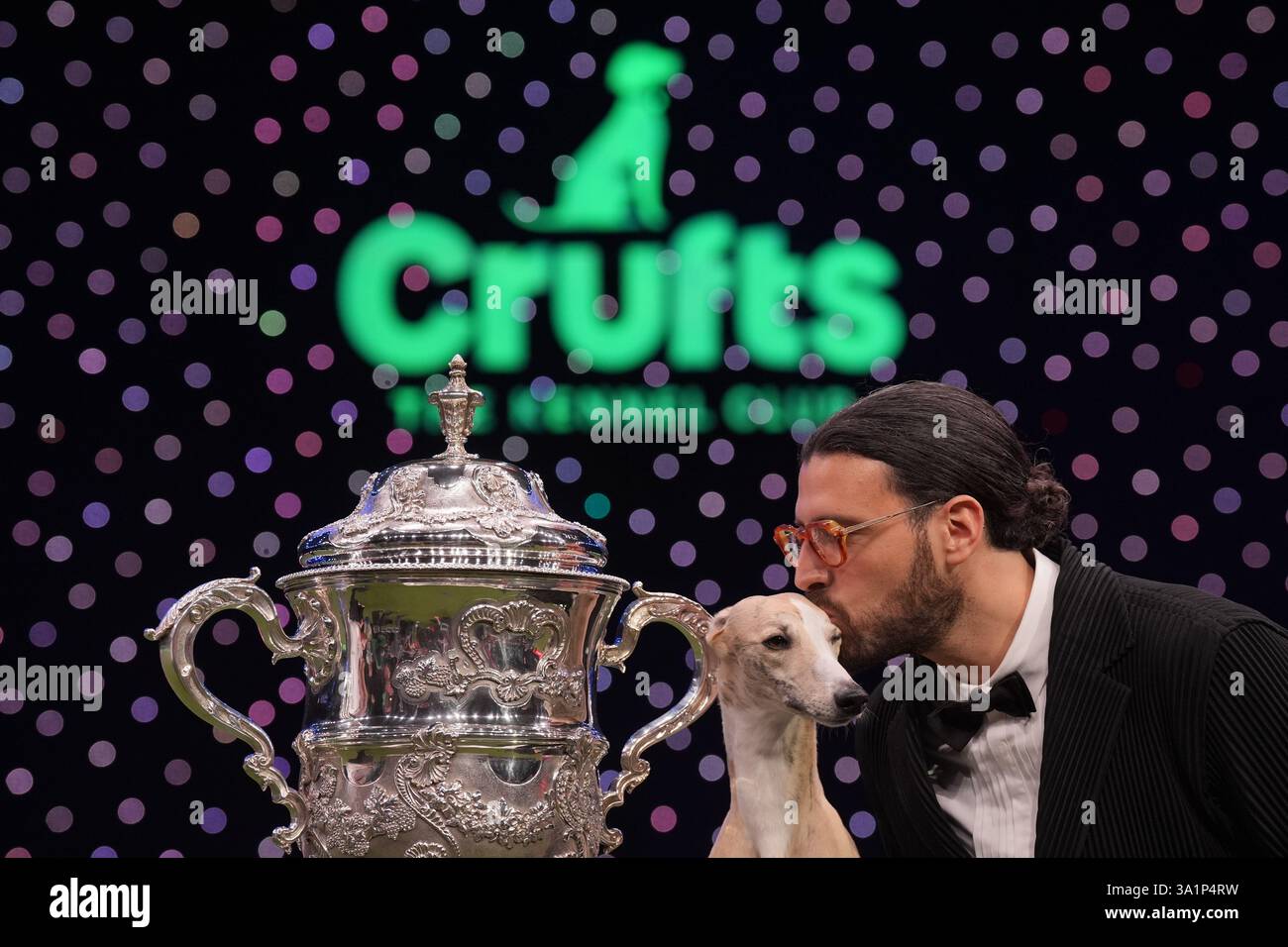 Giovanni Liguori from Italy with whippet Miuccia, winner of the Best in ...