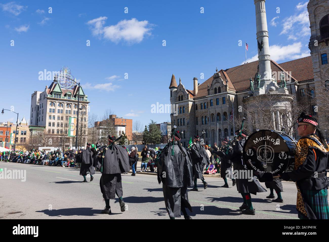 Scranton, PA - March 8, 2025: A group of people in Irish costumes is ...