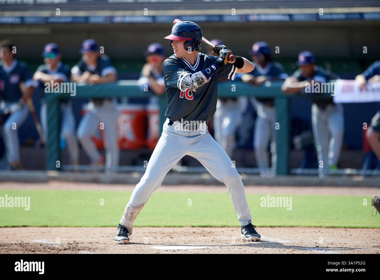 Grady Emerson (10) (Argyle, TX) at bat during the USA Baseball 18U ...
