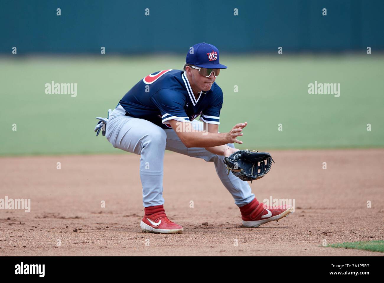 CJ Sampson (10) (Tomball, TX) fields a ground ball during the USA ...
